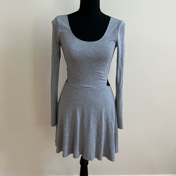Garage | Dresses | Garage Grey Skater Dress W Cut Outs | Poshmark